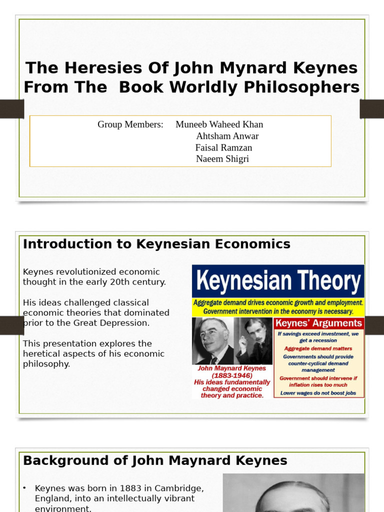 The Heresies of John Mynard Keynes From The Book Worldly Philosophers | PDF | John Maynard ...