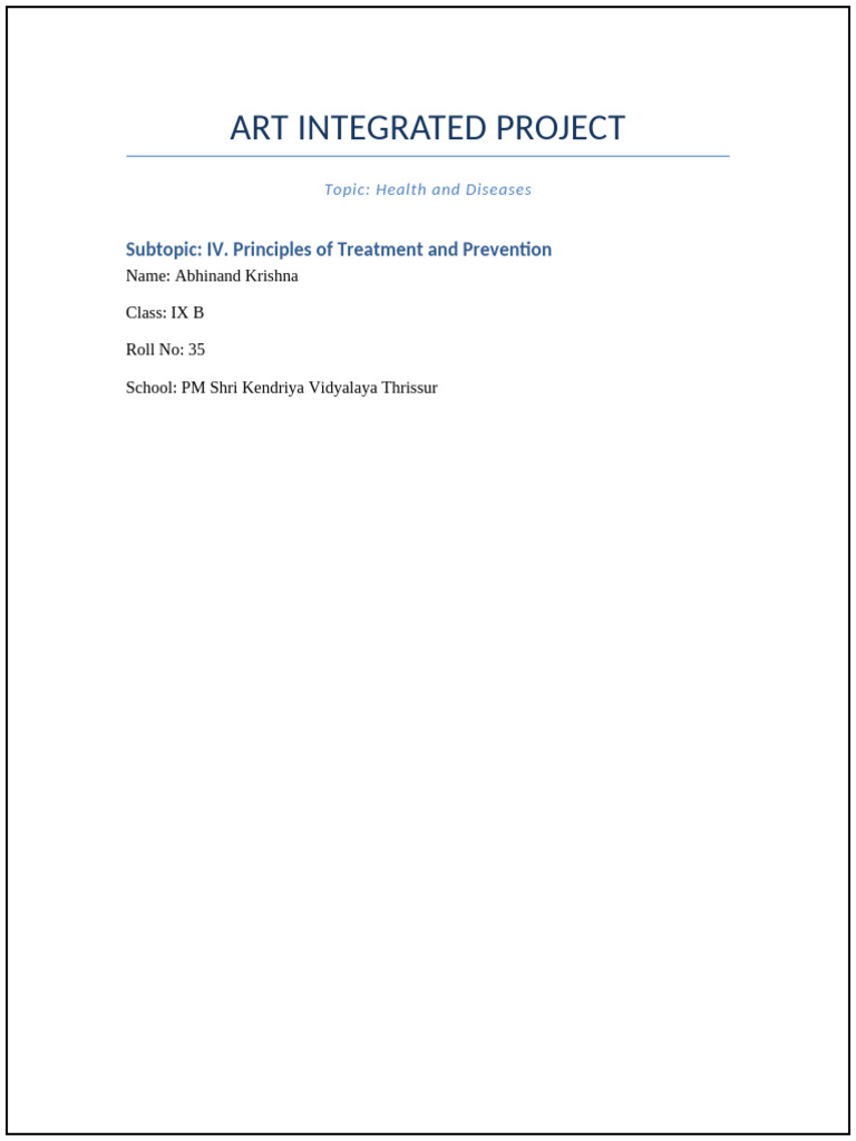 Principles of Treatment and Prevention | PDF | Infection | Preventive ...