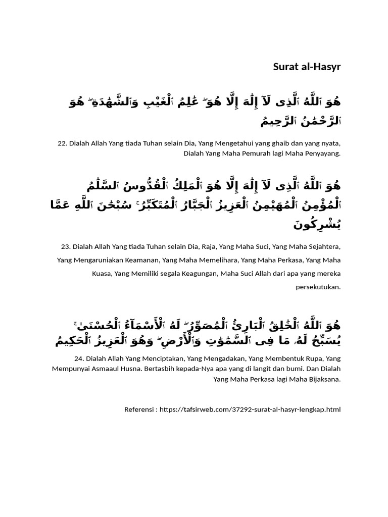 Surat al-Hasyr | PDF