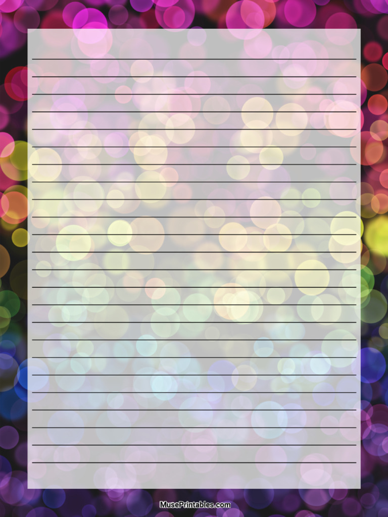 Rainbow Bokeh Stationery Watermarked | PDF