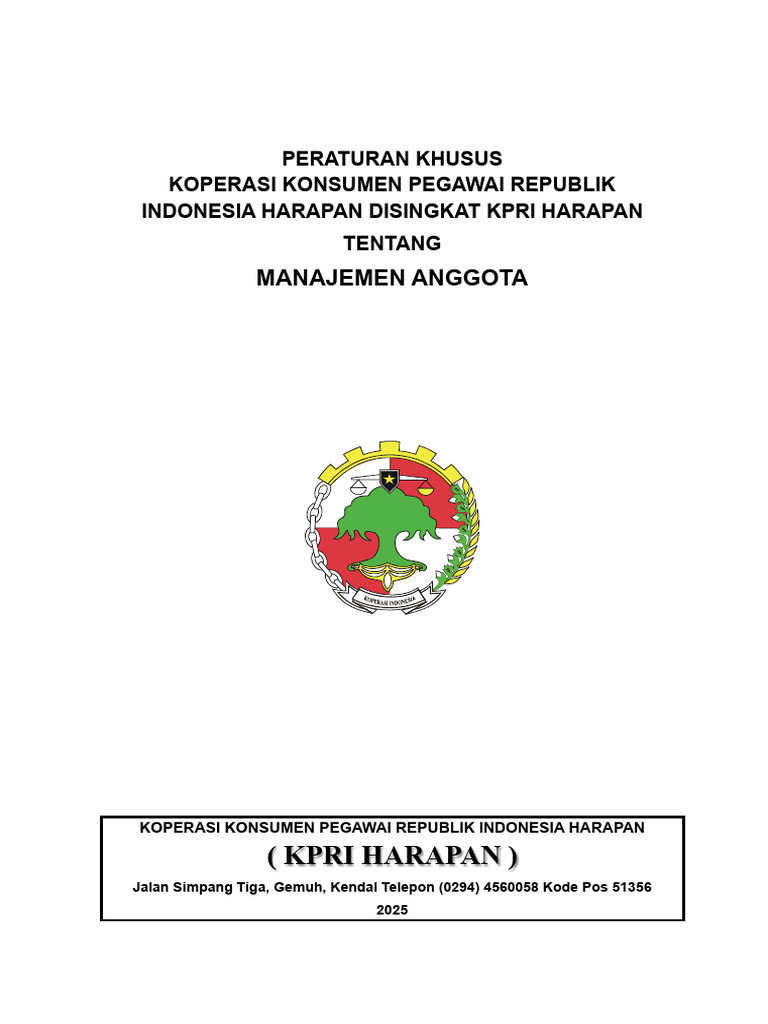 Manajemen Anggota KPRI Harapan 2025 | PDF