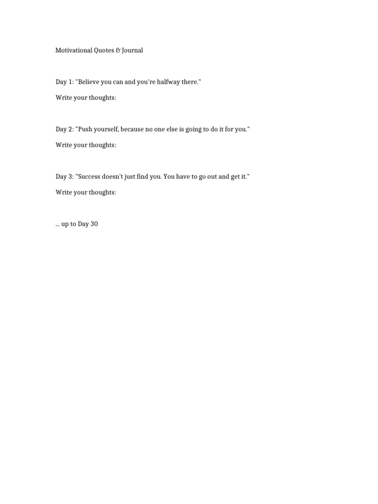 Motivational Quotes Journal | PDF