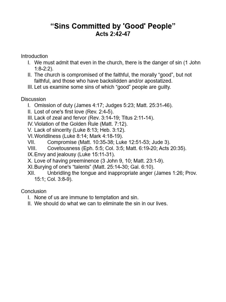 Sins Committed by Good People | PDF