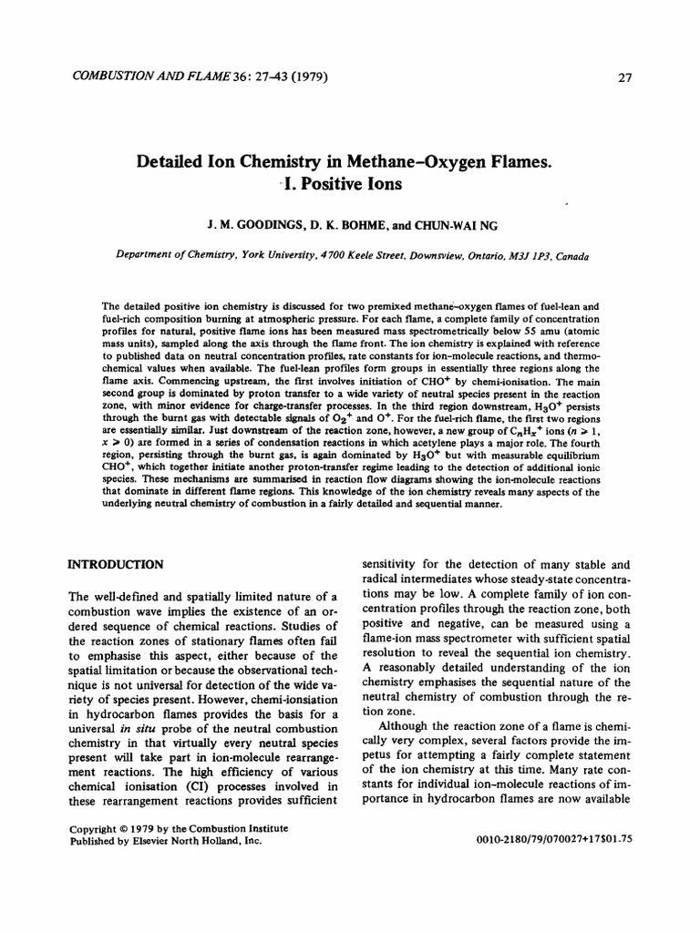 Detailed_ion_chemistry_in_methane_oxygen | PDF | Chemistry | Mass ...
