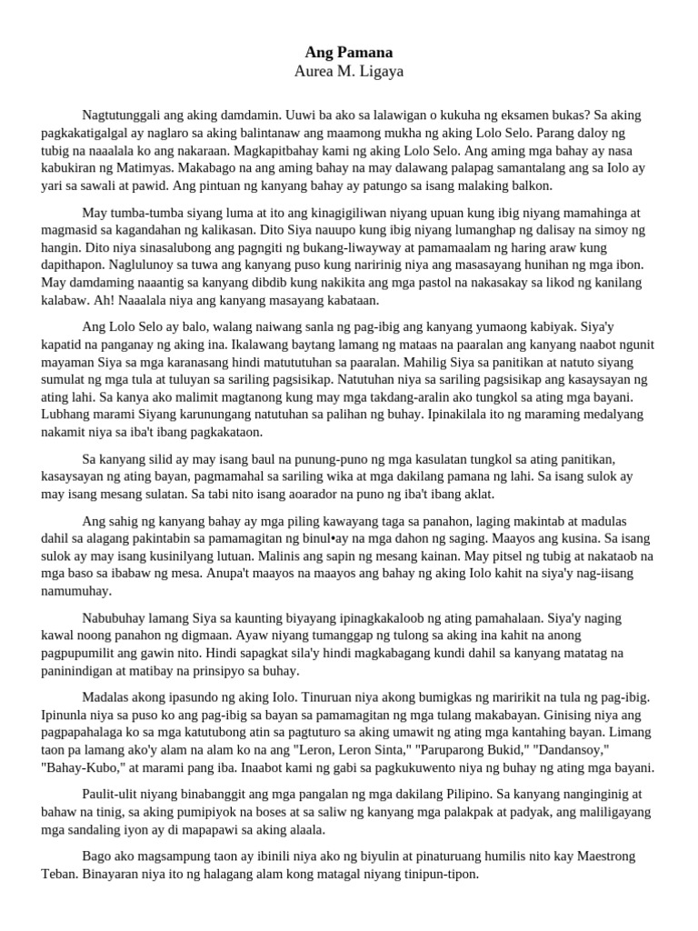 Grade 7 Ang Pamana | PDF