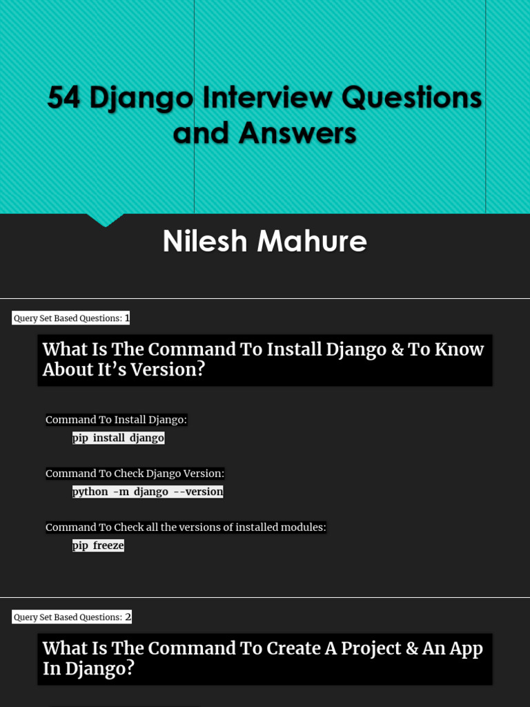 54 Django Questions Answers | PDF | Model–View–Controller | Databases