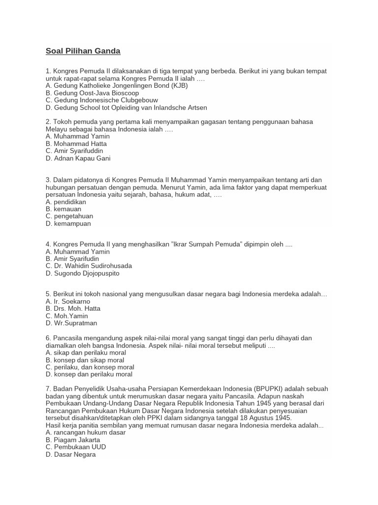Soal Ujian PPKN Kelas 1 Semester 2 | PDF