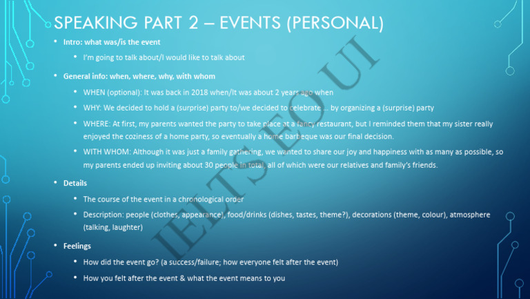 Speaking Part 2 - Personal Events | PDF