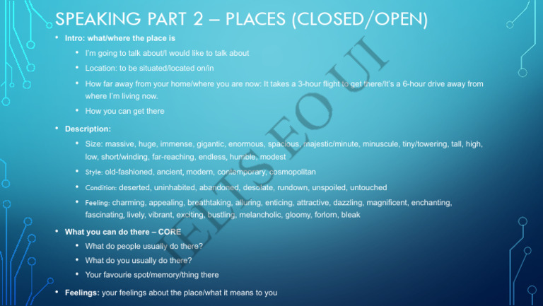 Describing Places: Key Vocabulary Guide | PDF