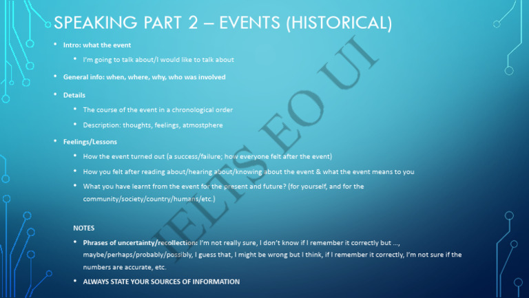 Speaking Part 2 - Historical Events | PDF