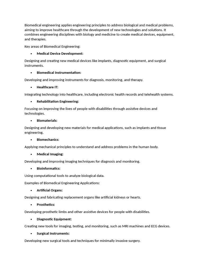 Biomedical Engineering | PDF