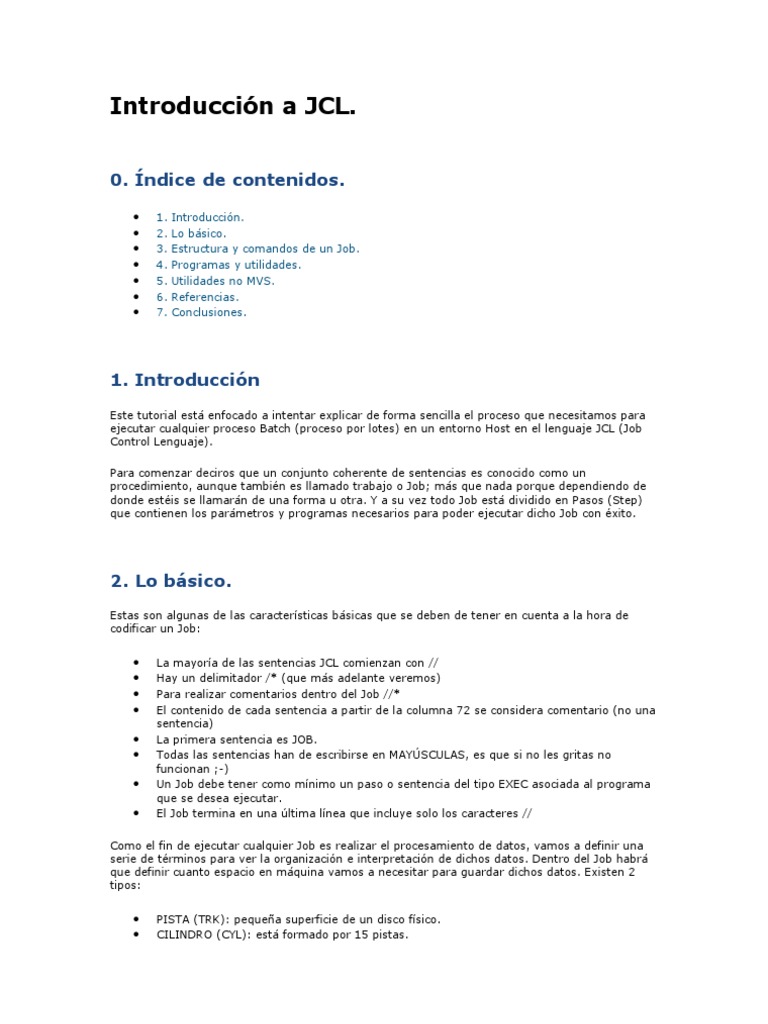 Guía Completa de JCL para Procesos Batch | PDF | Archivo de computadora ...