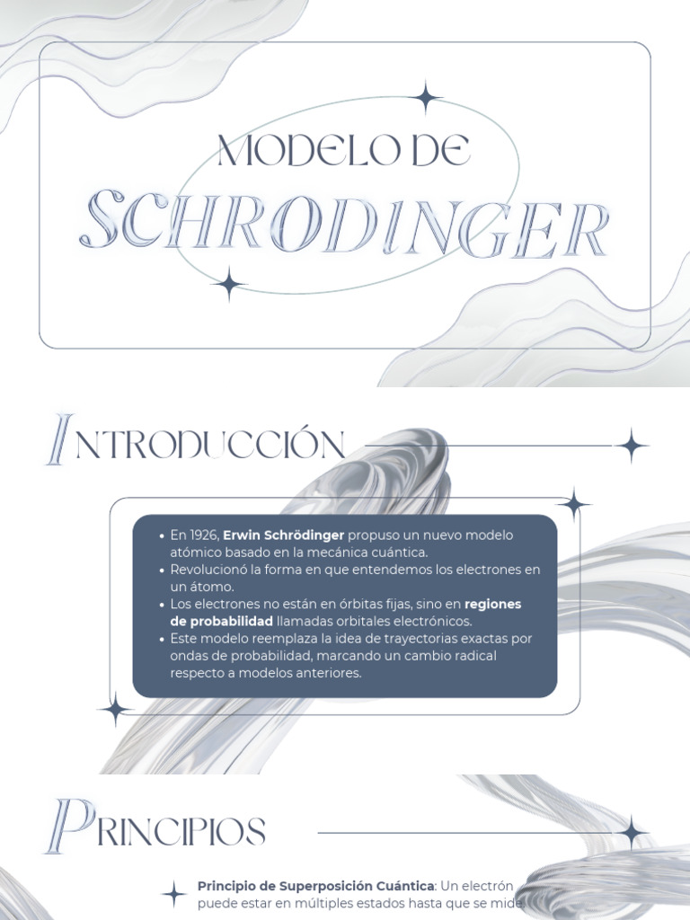 Exposición Sobre El Modelo Atómico de Schrödinger PDF | PDF | Orbital ...