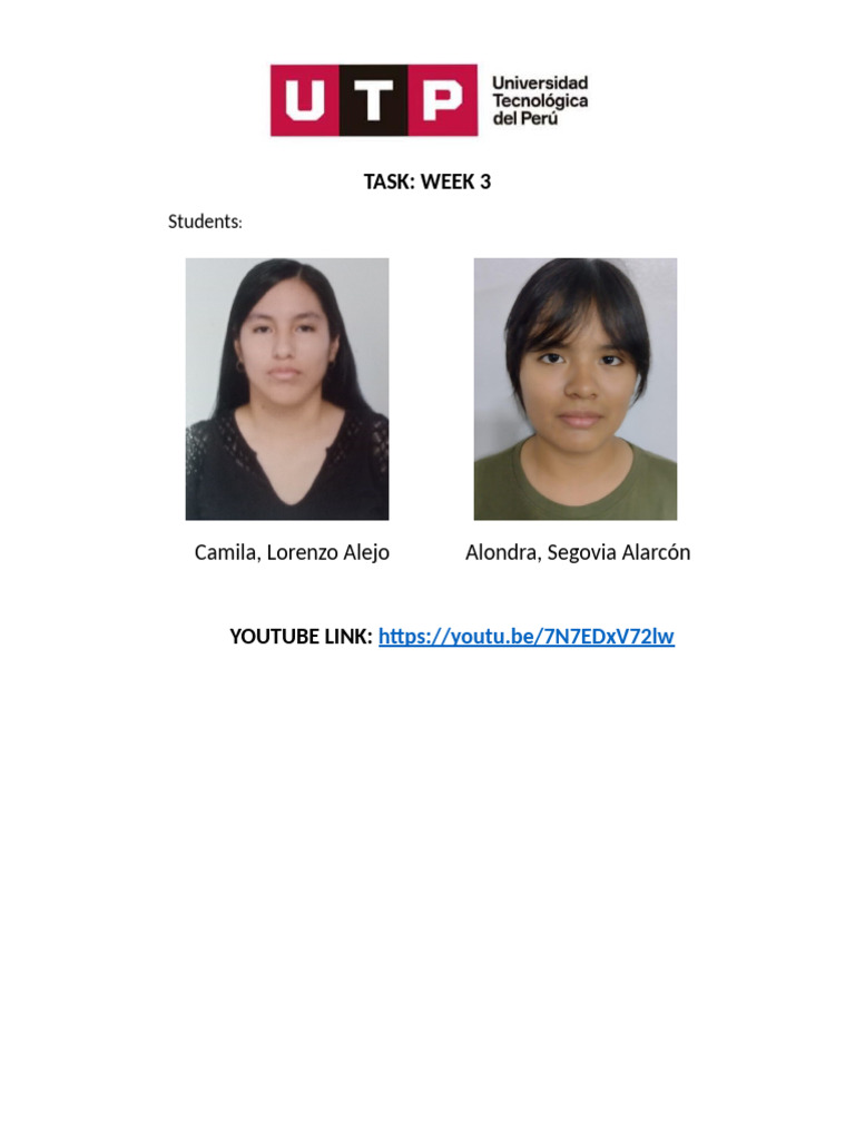 Task - Week 3 - Utp | PDF