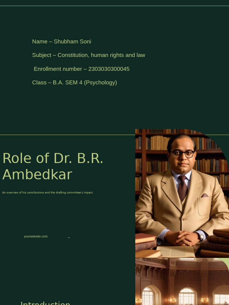 Role of Dr. B.R. Ambedkar | PDF | Dalit | Democracy