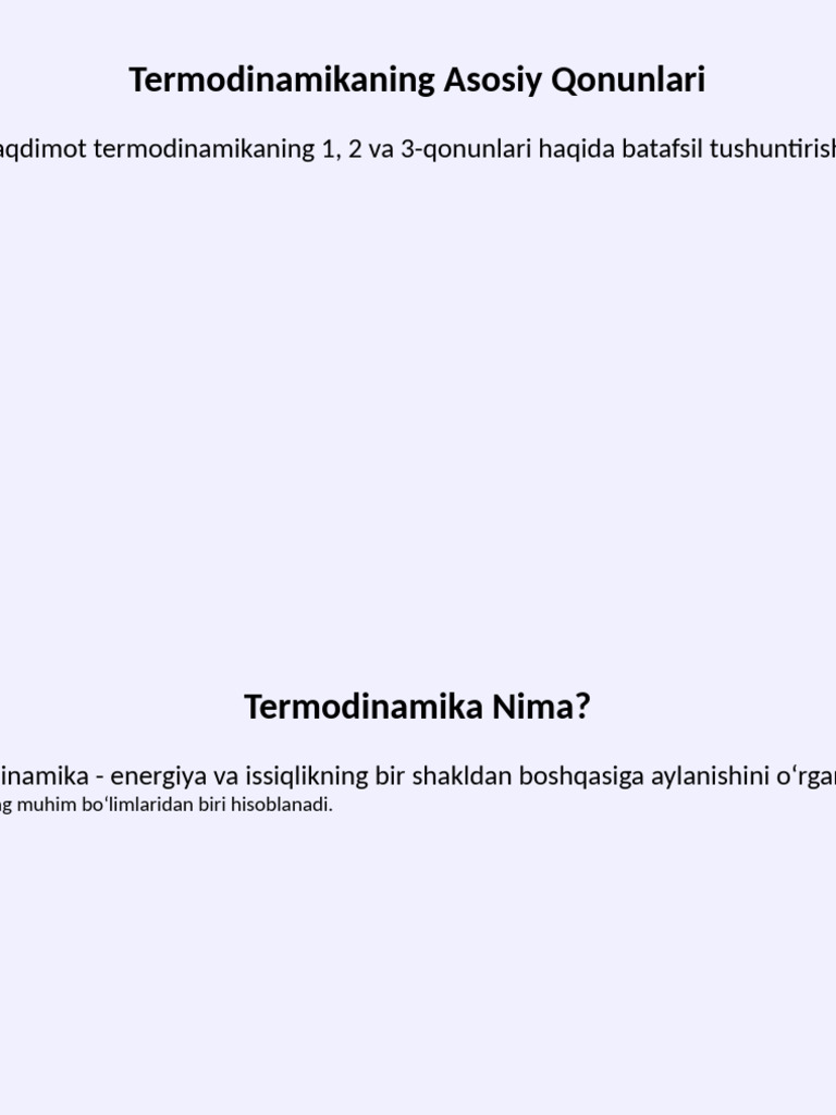 termodinamika_slayd_yangilangan | PDF
