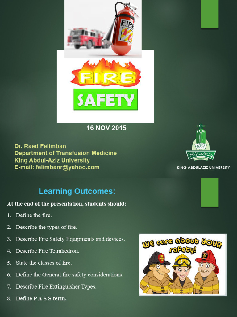 Fire Safety Lecture-RFE | PDF | Fires | Combustion