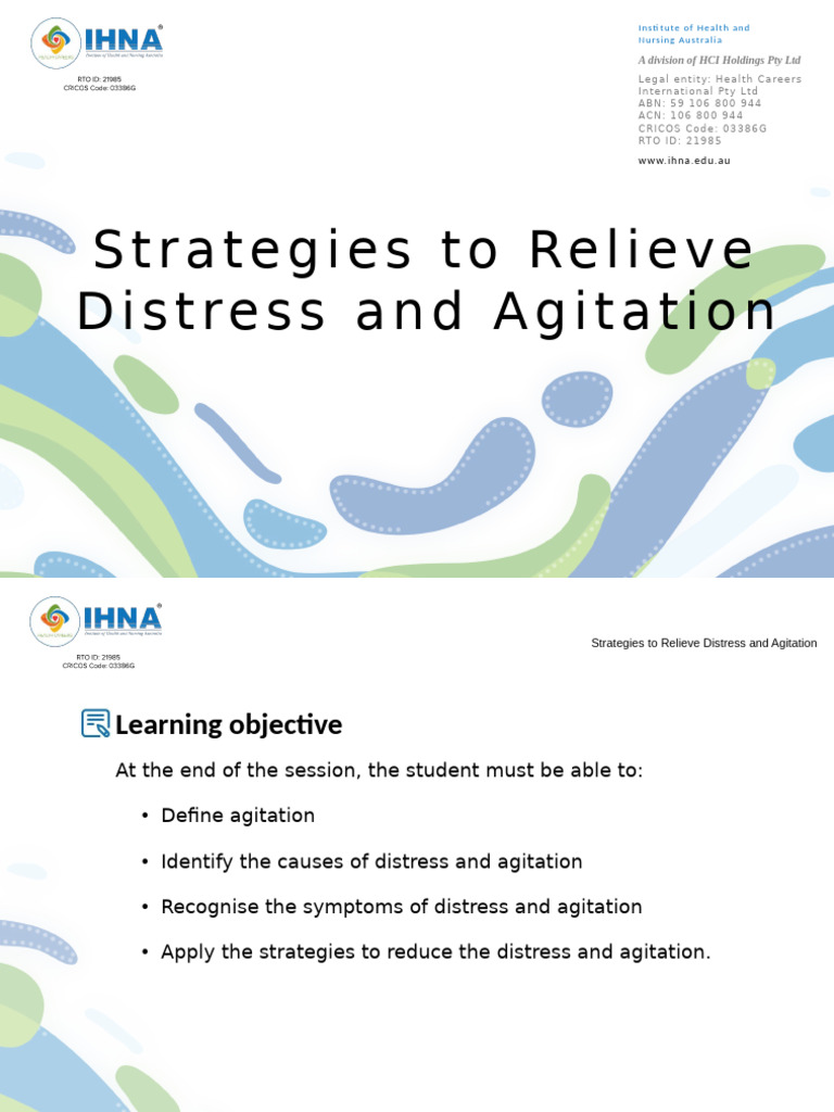 5.Strategies to Relieve Distress and Agitation | PDF | Dementia | Caregiver