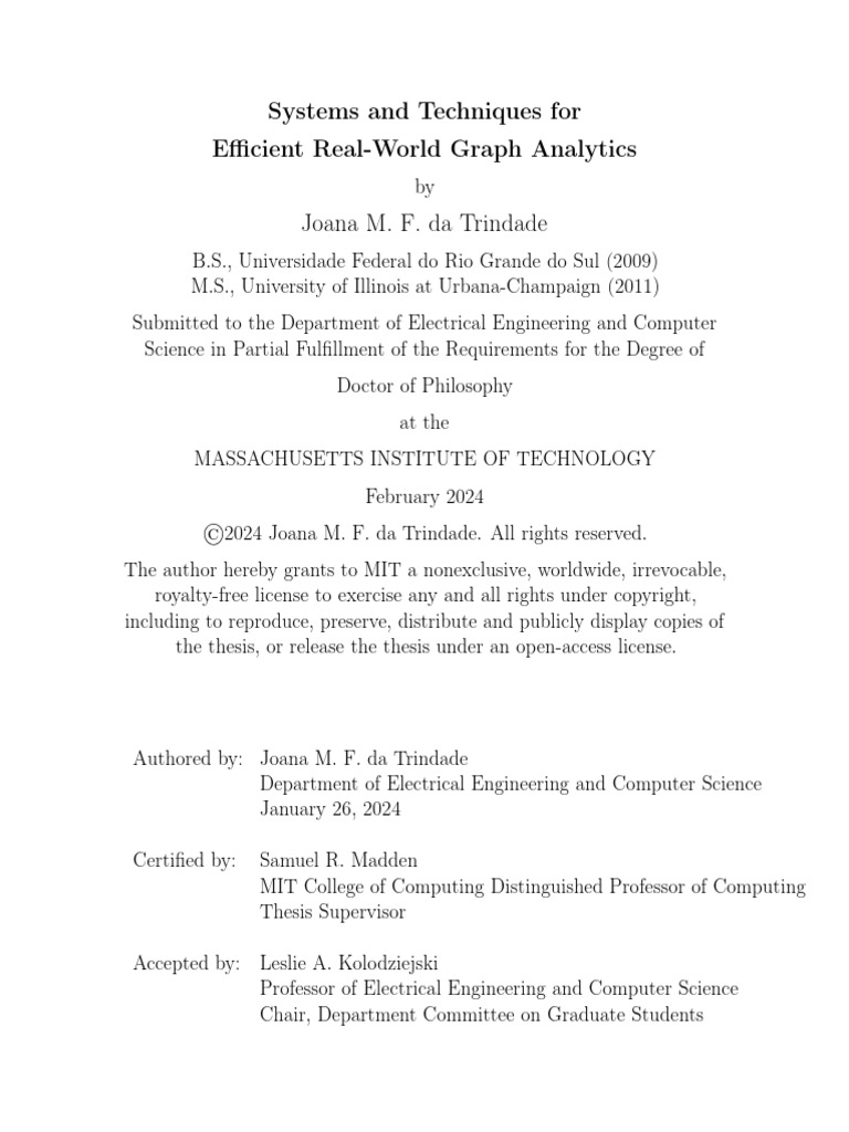 Systems and Techniques for Efficient Real-World Graph Analytics | PDF ...