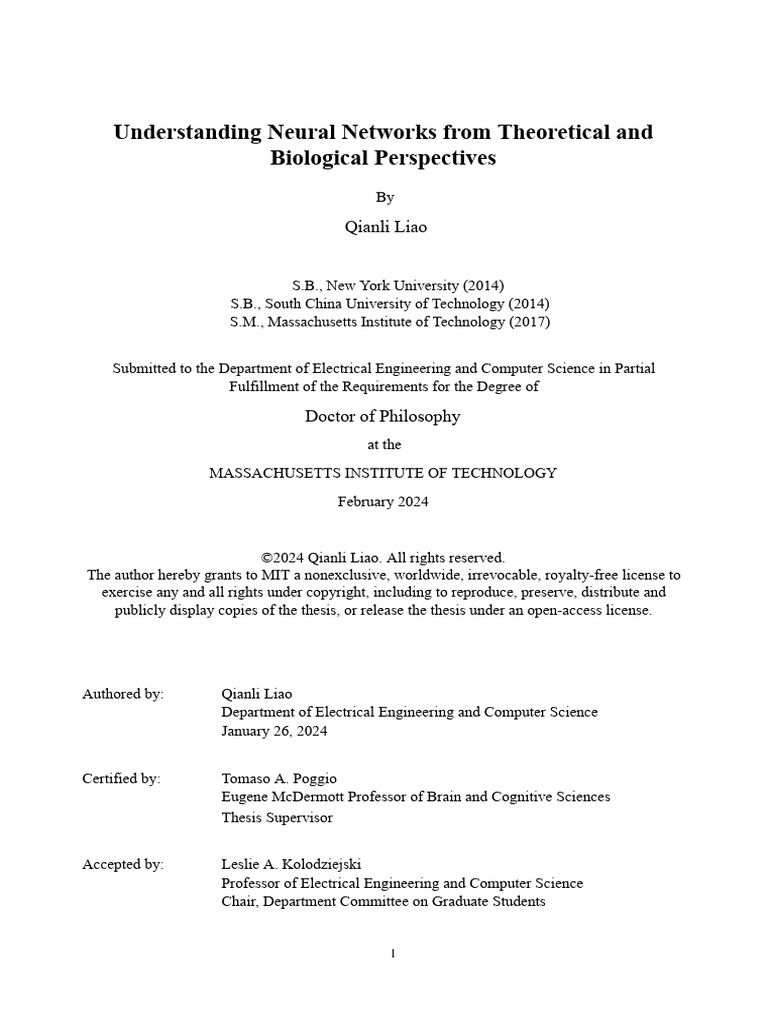 Understanding Neural Networks From Theoretical and Biological Perspectives | PDF | Applied ...