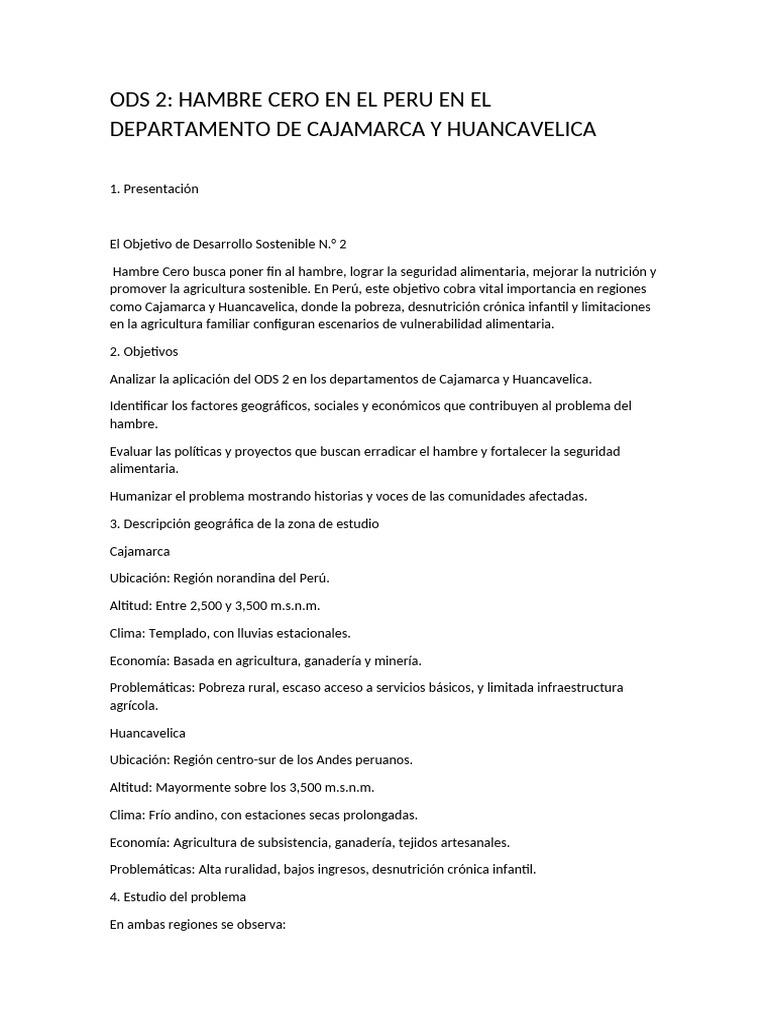 Ods 2 Hambre Cero | PDF | Agricultura | Desnutrición