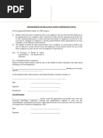 Appointment Letter. Health and Safety Representative | PDF