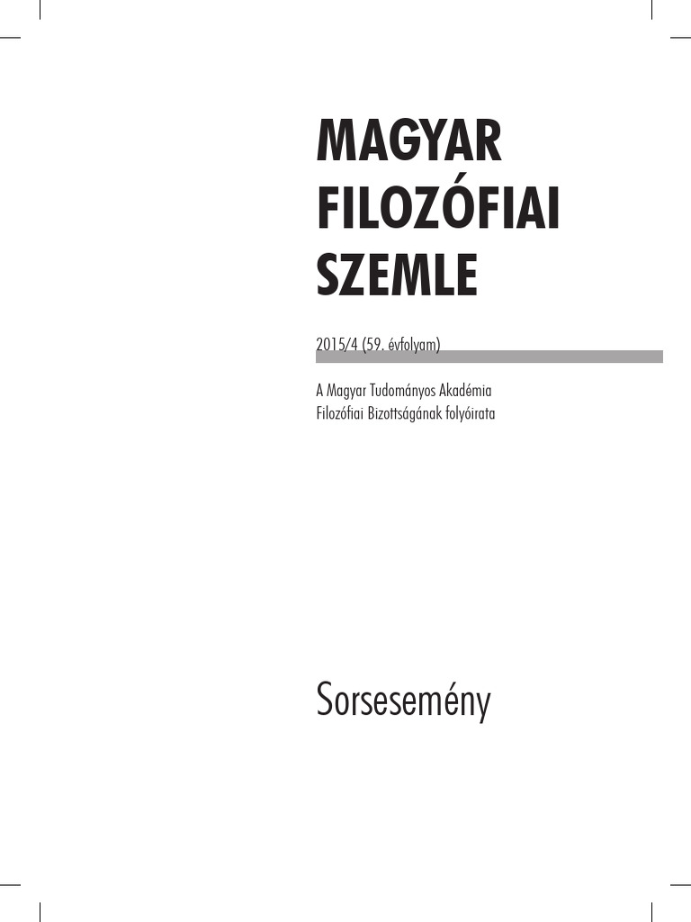 Magyar Filozófiai Szemle | PDF