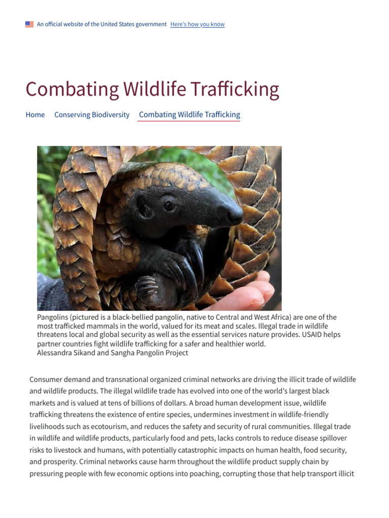 Combating Wildlife Trafficking - Conserving Biodiversity - U.S. Agency ...