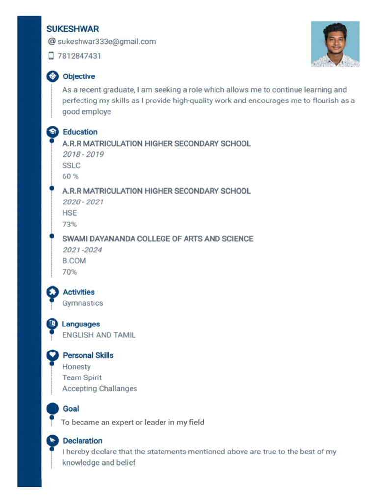 Sukesh. Resume | PDF