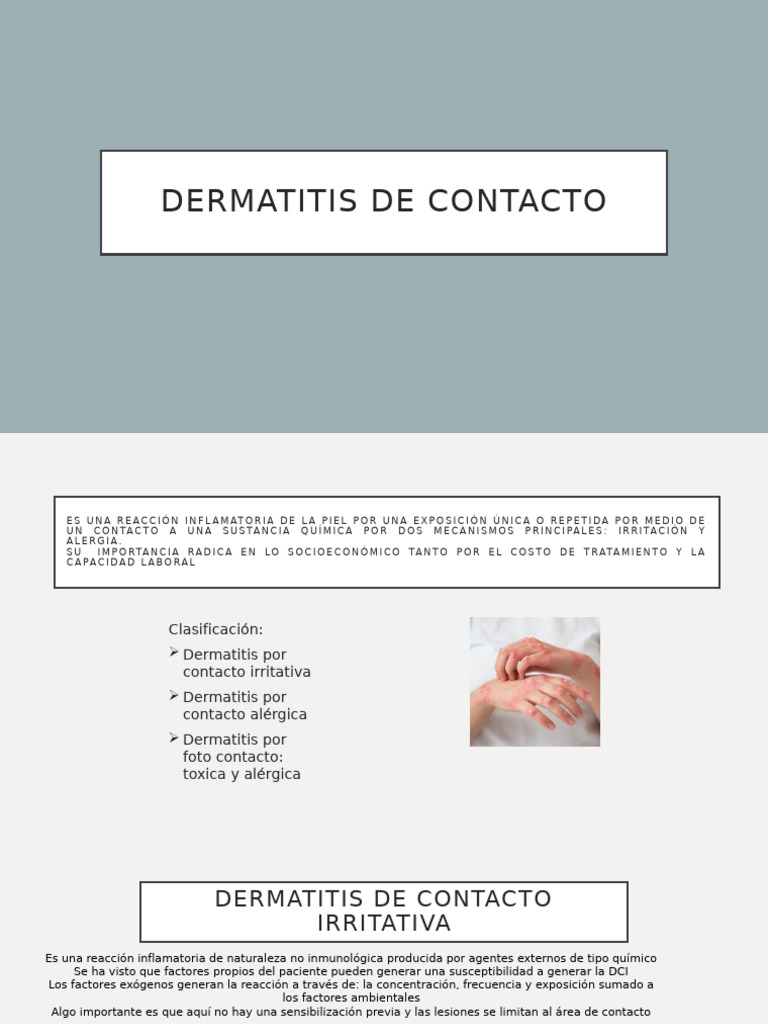 Dermatitis de Contacto: Inflamación Cutánea | PDF | Alergia | Dermatología
