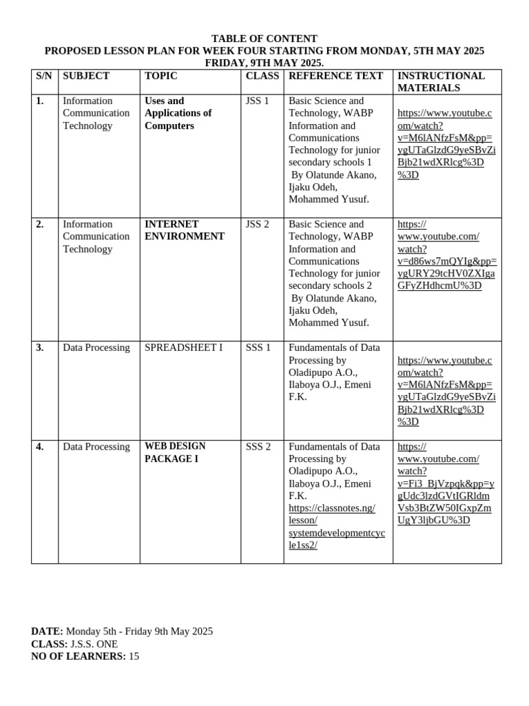 Third Term Ict Lesson Note Week 4 | PDF | Computer Network | World Wide Web