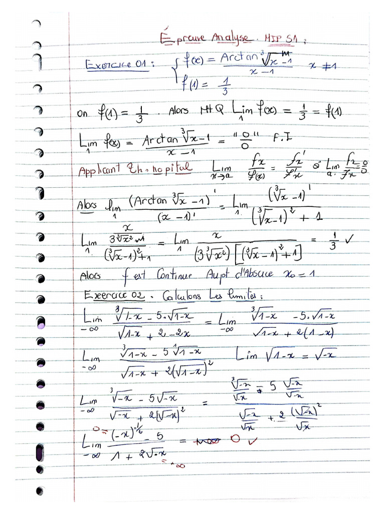 Correction Exemplaire Analyse 1-1 | PDF
