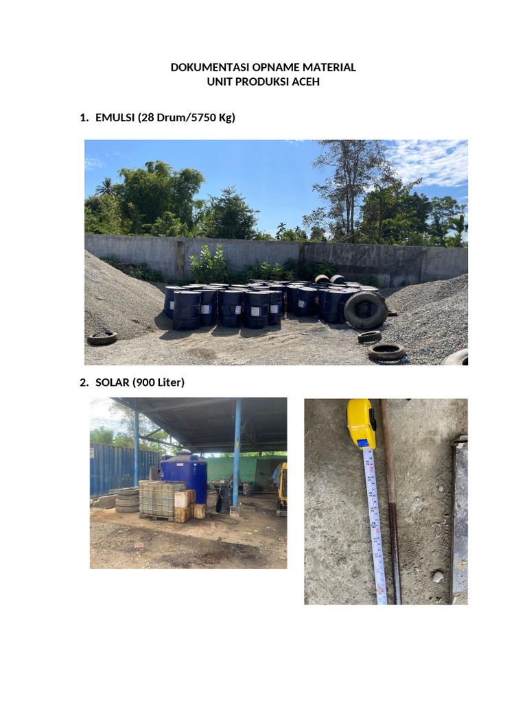 Dokumentasi Opname Material | PDF