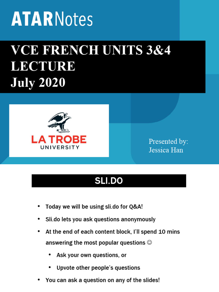 VCE French Exam Preparation Guide | PDF | Linguistics | Grammar