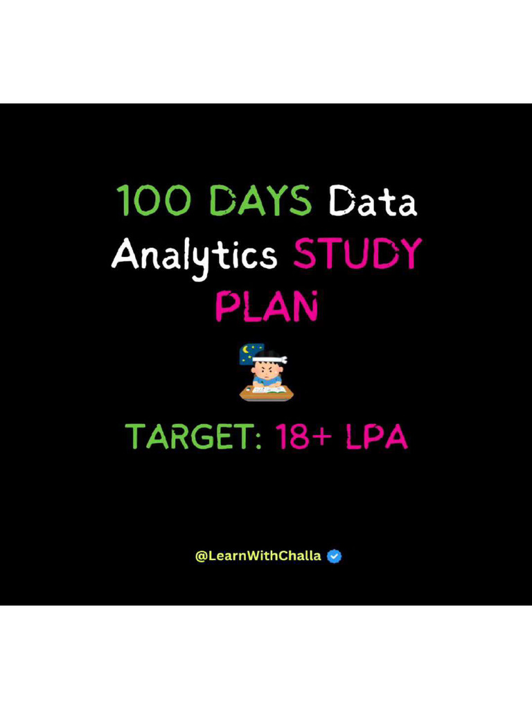100 Days Data Analytics Study Plan 1746110508 | PDF