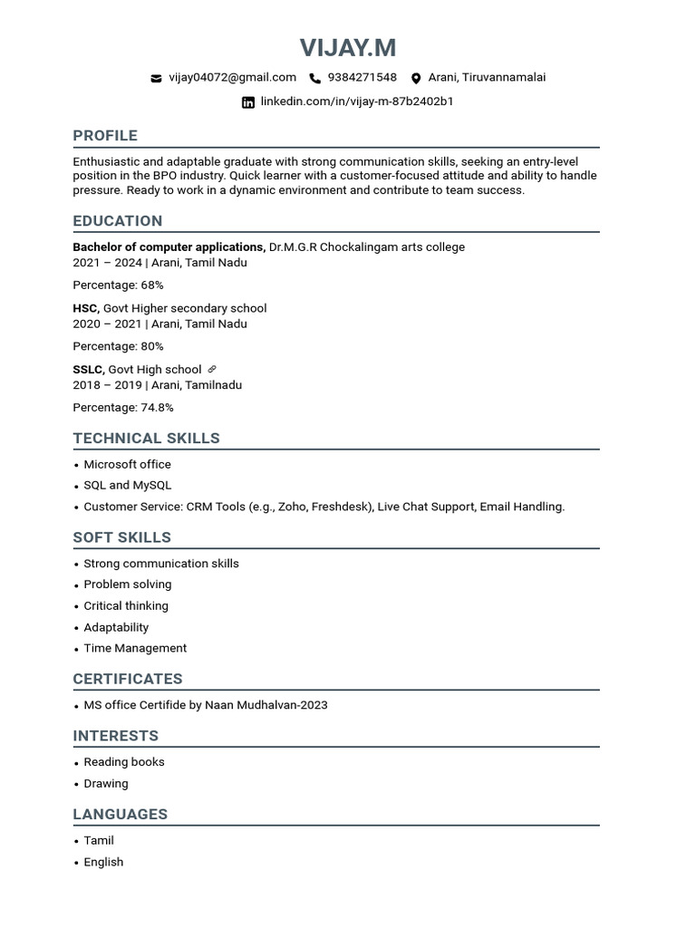 VIJAY.M-CV-Resume | PDF