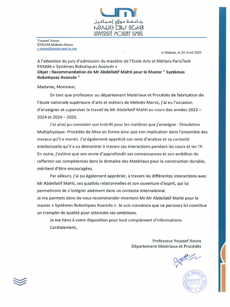 Lettres de Recommandation | PDF