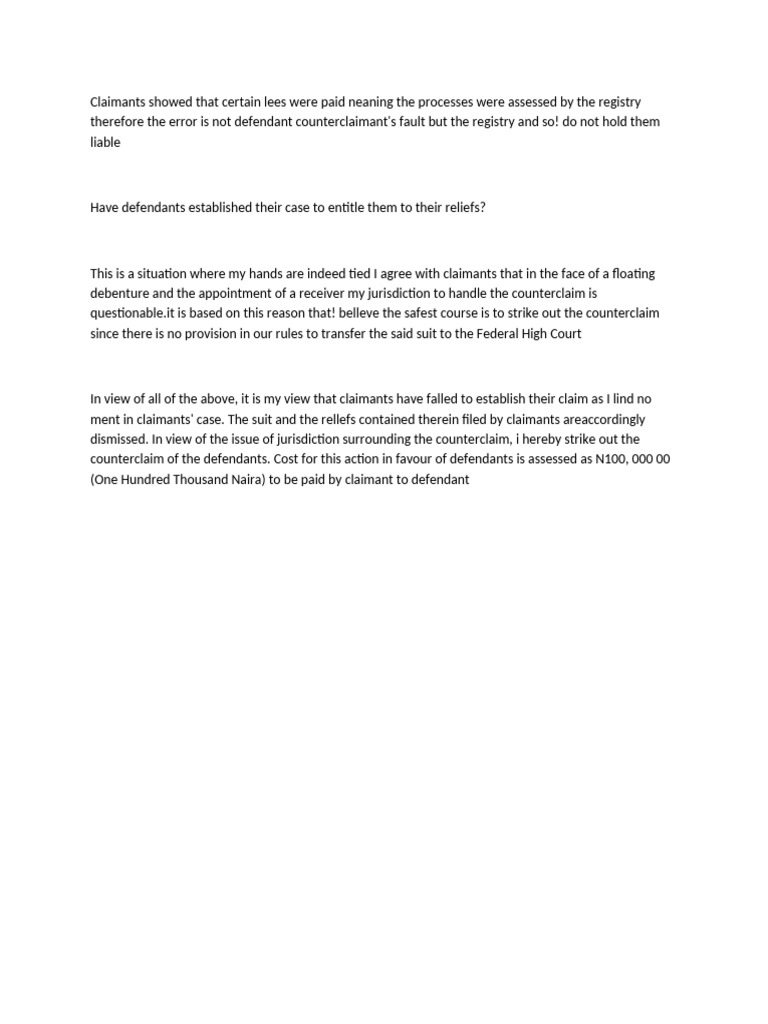 Claimants Showe-WPS Office | PDF