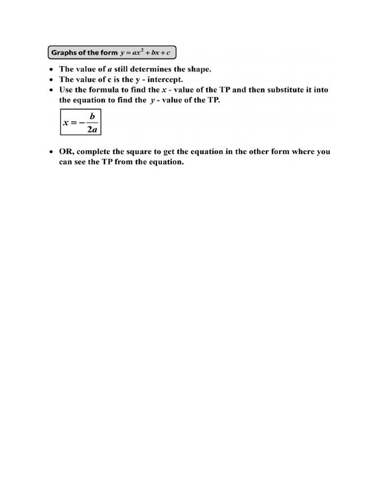 Parabola Notes 2 | PDF