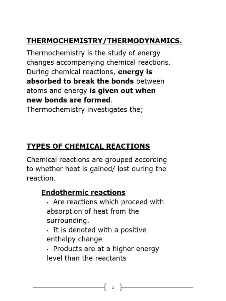 Thermochemistry: Energy Changes in Reactions | PDF | Solvation | Enthalpy