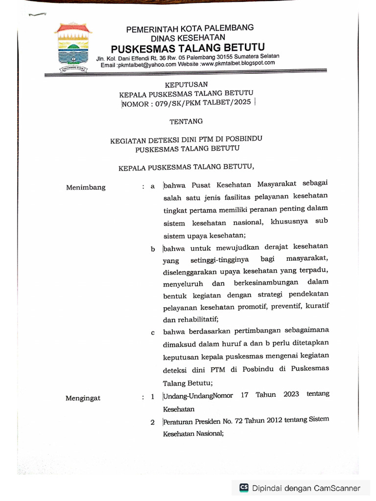 SK Posbindu PTM | PDF