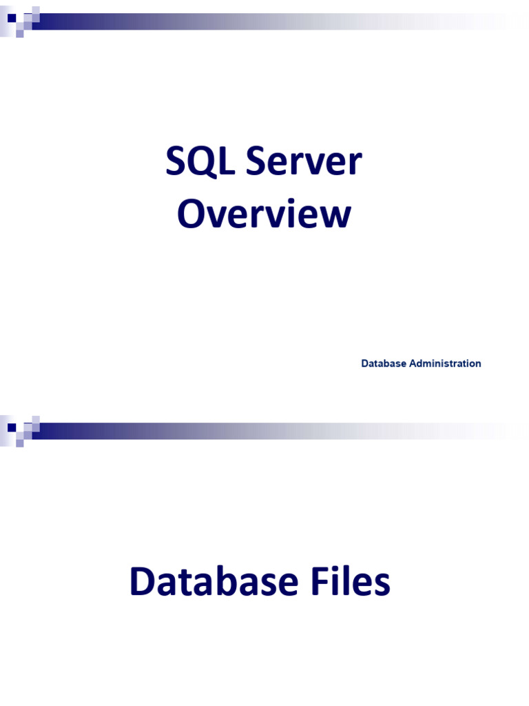 7.0 Overview of SQL Server | PDF | Databases | Microsoft Sql Server