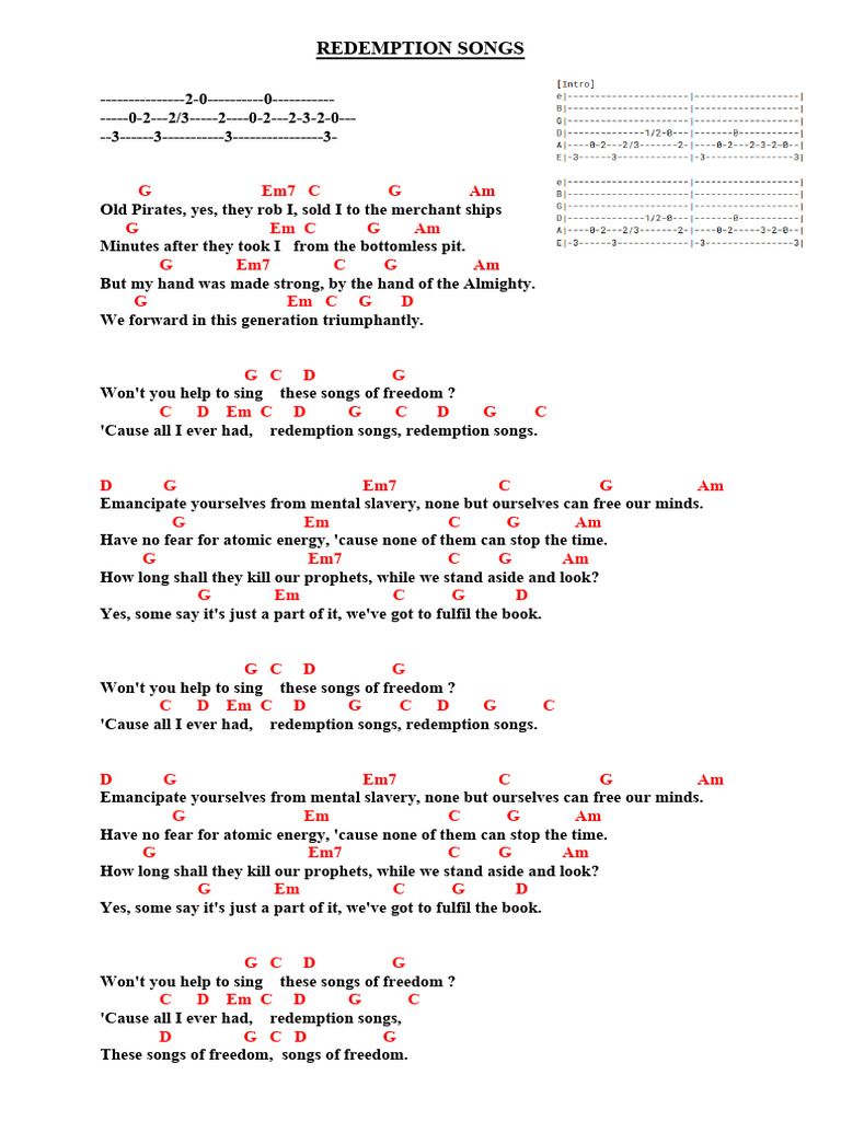 Redemption Songs | PDF