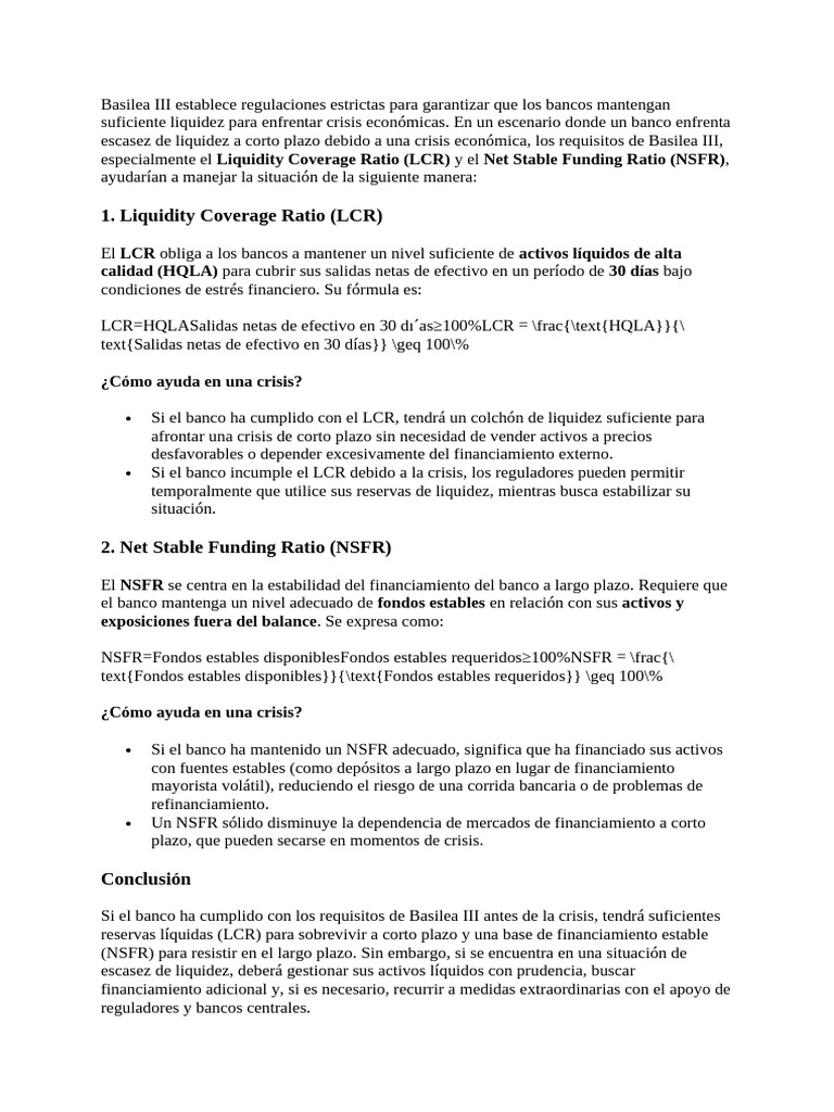 Basilea III Establece Regulaciones Estrictas para Garantizar Que Los ...