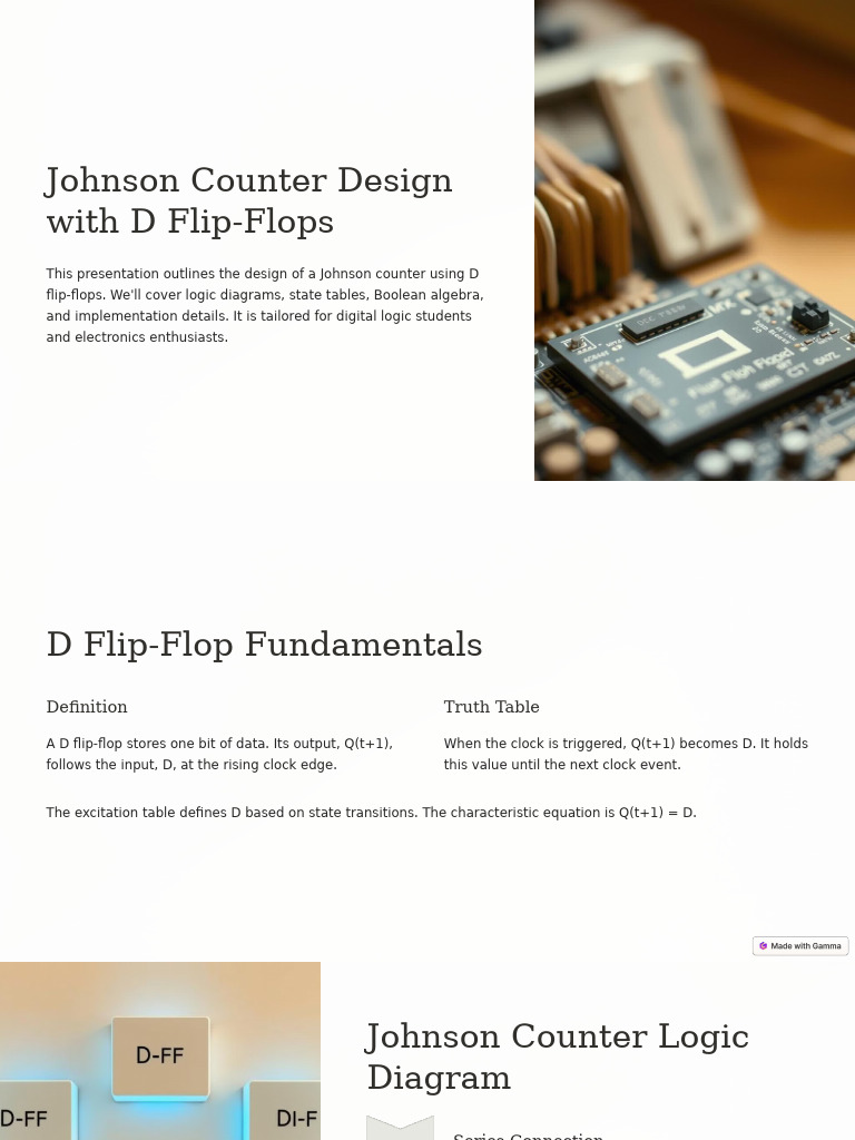 Johnson Counter Design With D Flip Flops | PDF