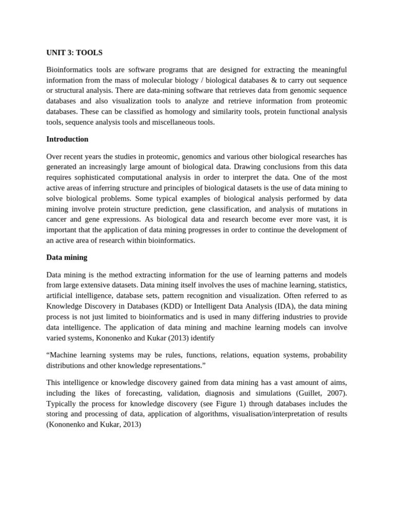 Unit 3 | PDF | Bioinformatics | Data Mining