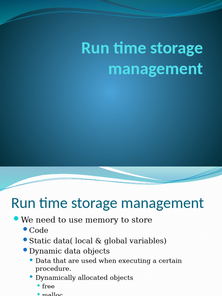 Run Time Storage Management | PDF