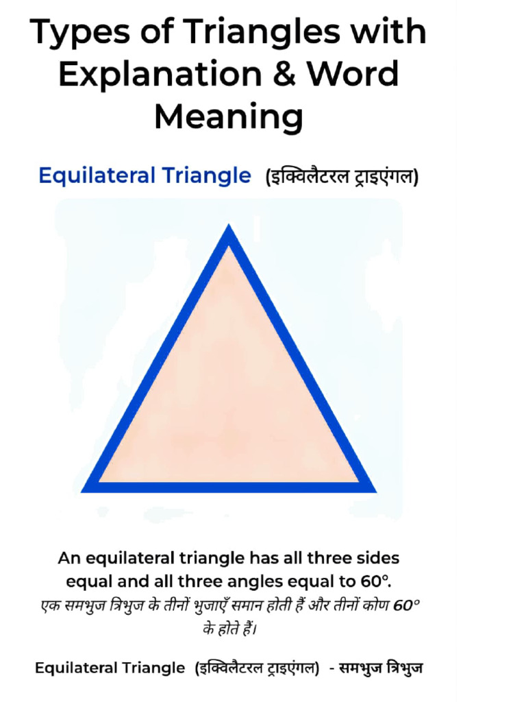 Types of Triangles with Explanation & Word Meaning | PDF