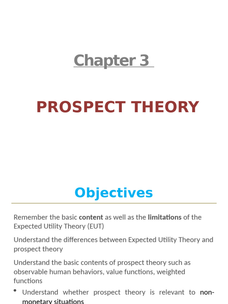 Slides CH 3 - Prospect Theory | PDF | Stocks | Utility