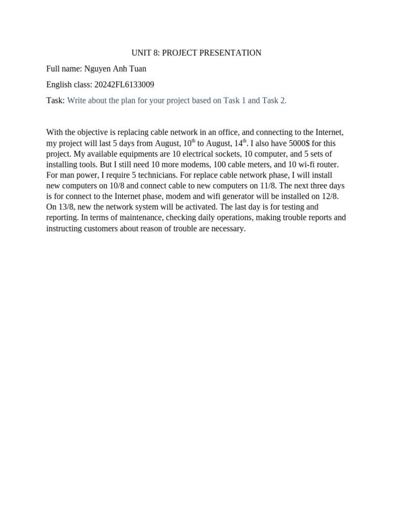 Office Network Upgrade Project Plan | PDF